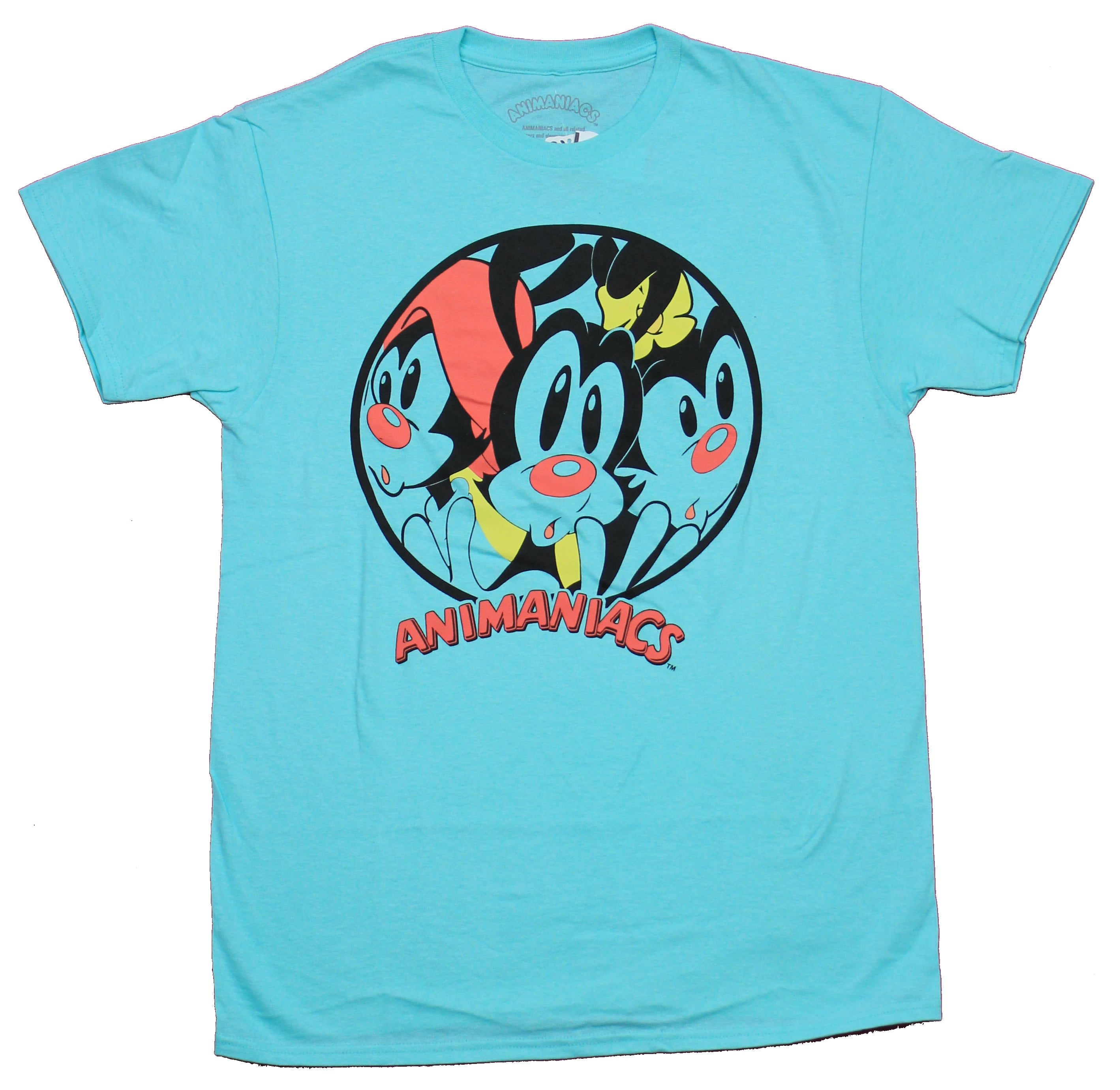 Animaniacs Mens T-Shirt - Wacko Jacko & Dot Crammed in a Circle Logo ...