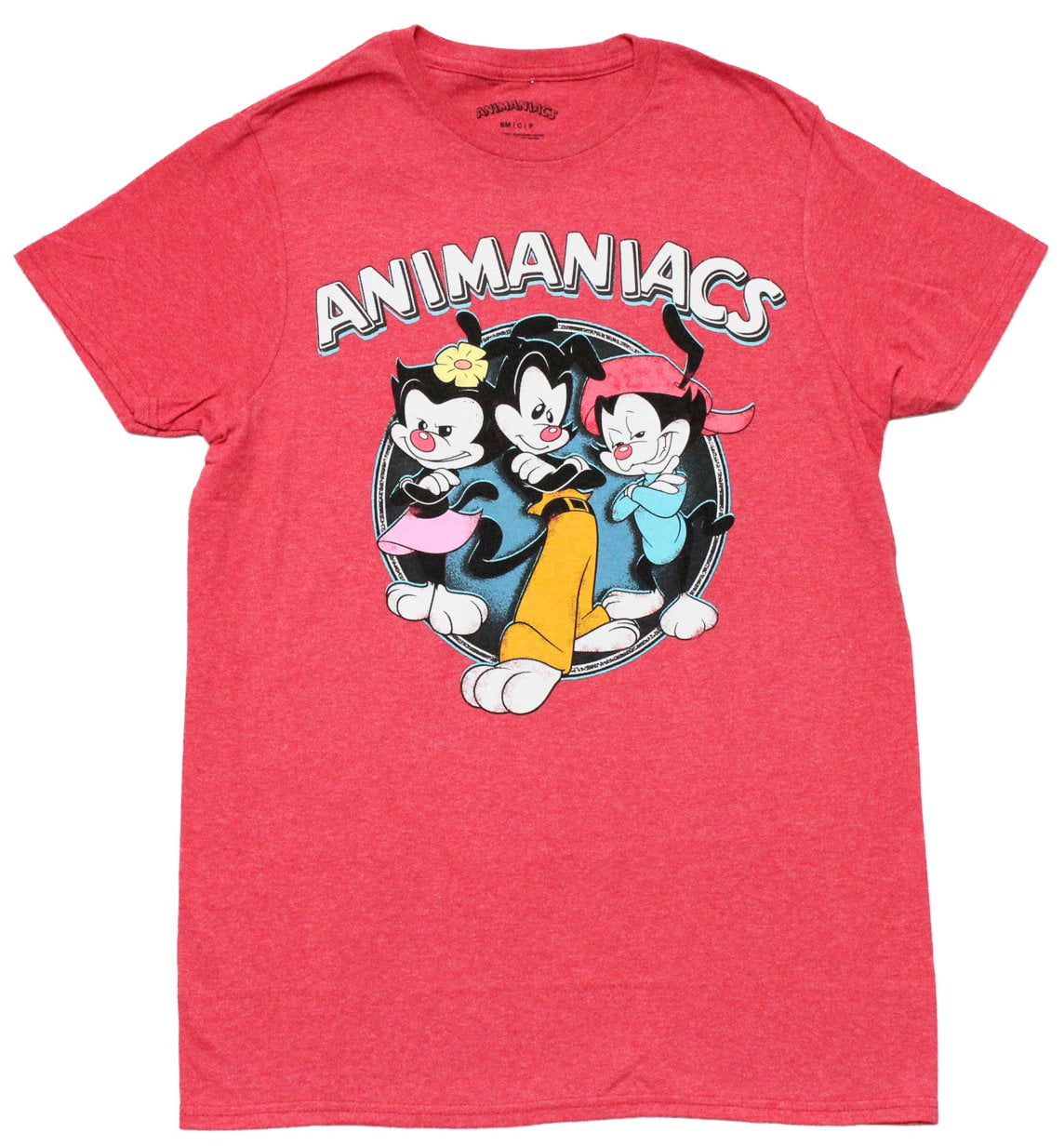 Animaniacs Mens T-Shirt - Yakko Wakko Dot Posing in Circle (Medium ...