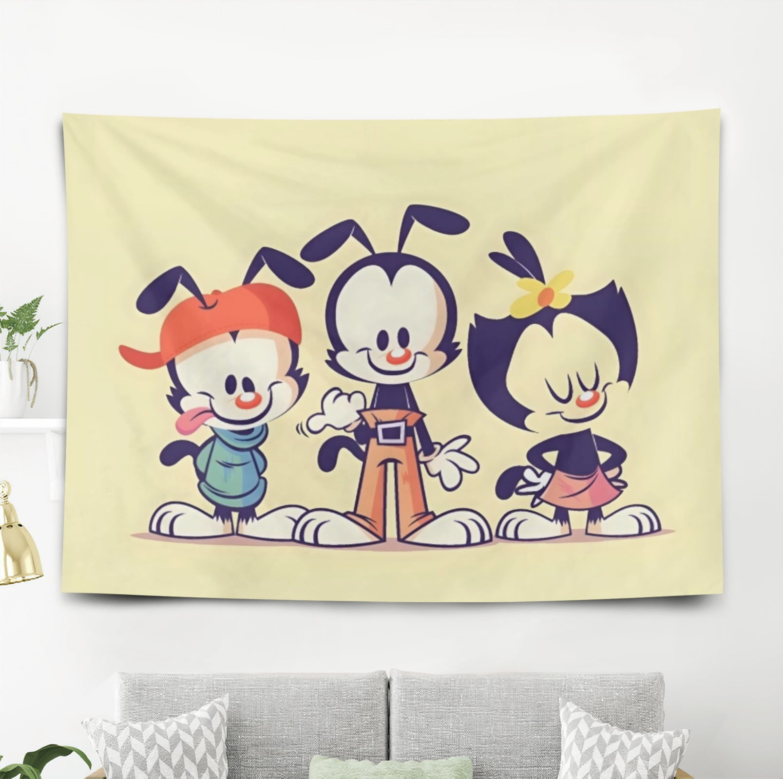 Animaniacs Pattern Wall Hanging 50*60 Inches High-Quality Peach Skin ...