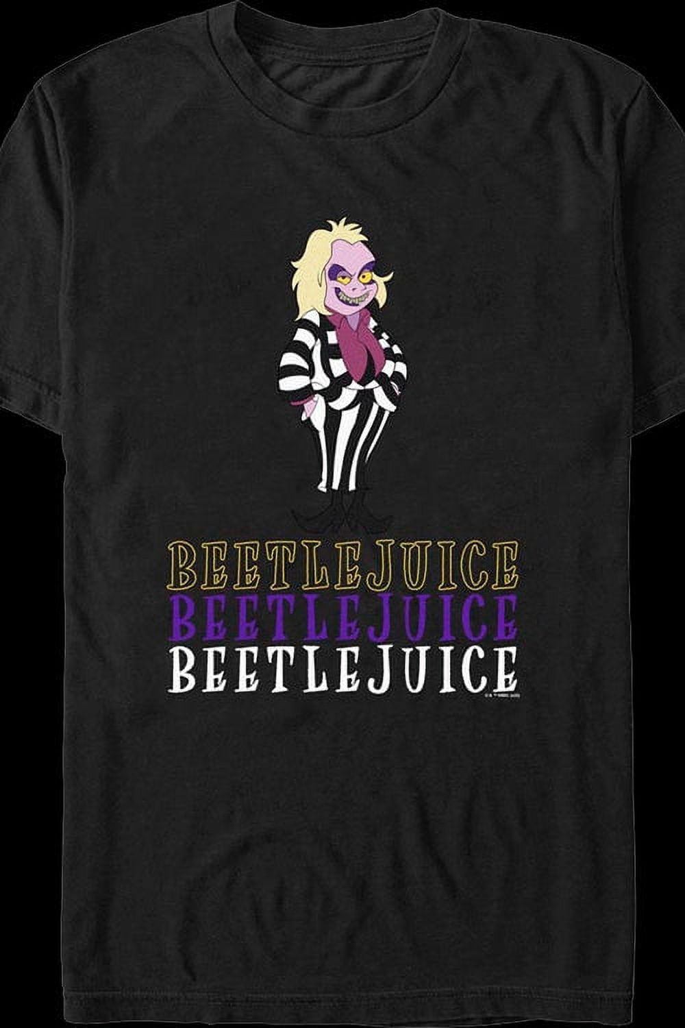 Animated Beetlejuice Beetlejuice Beetlejuice T-Shirt - Walmart.com
