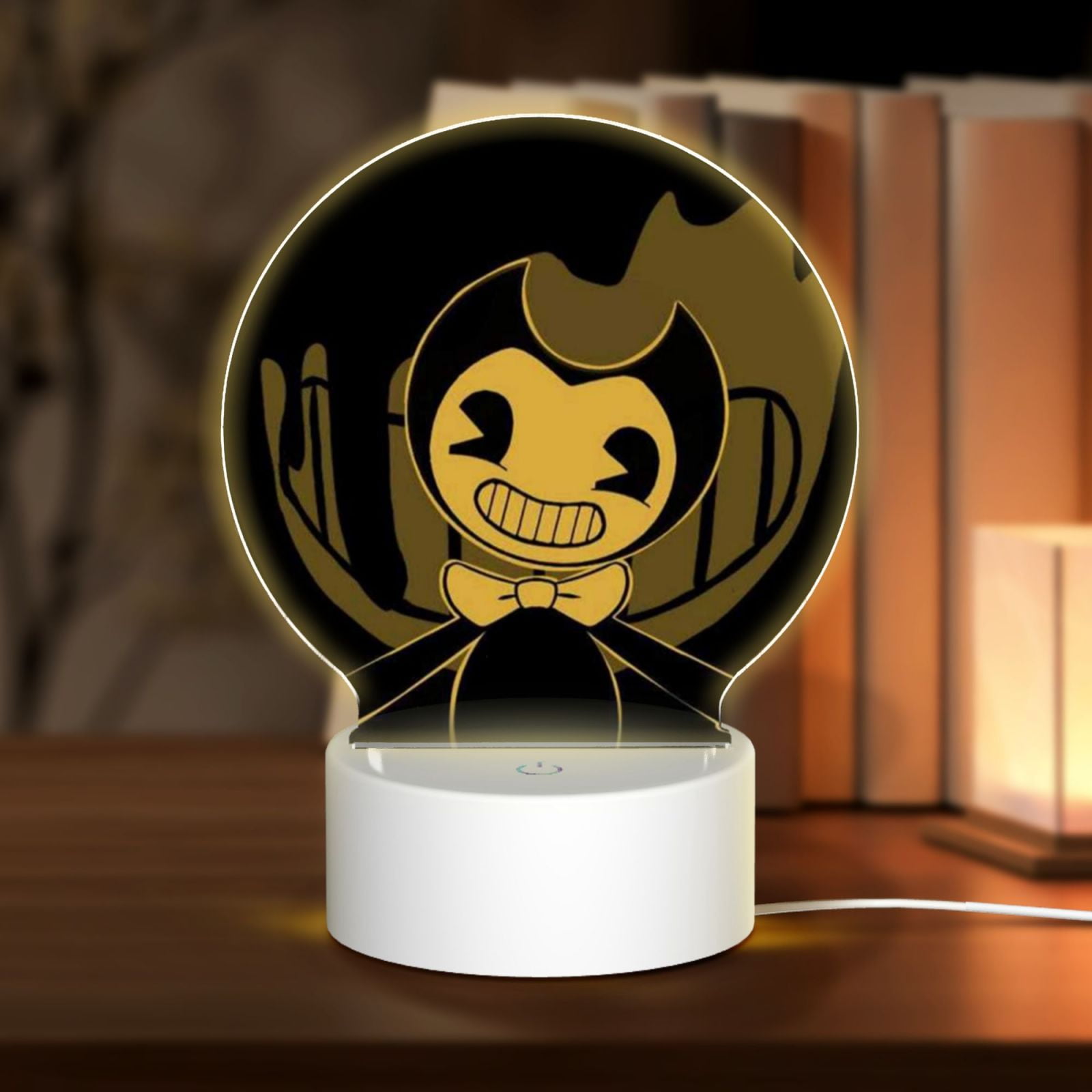 Animated Bendy Round Acrylic Night Light Adjustable 3 Light Modes ...