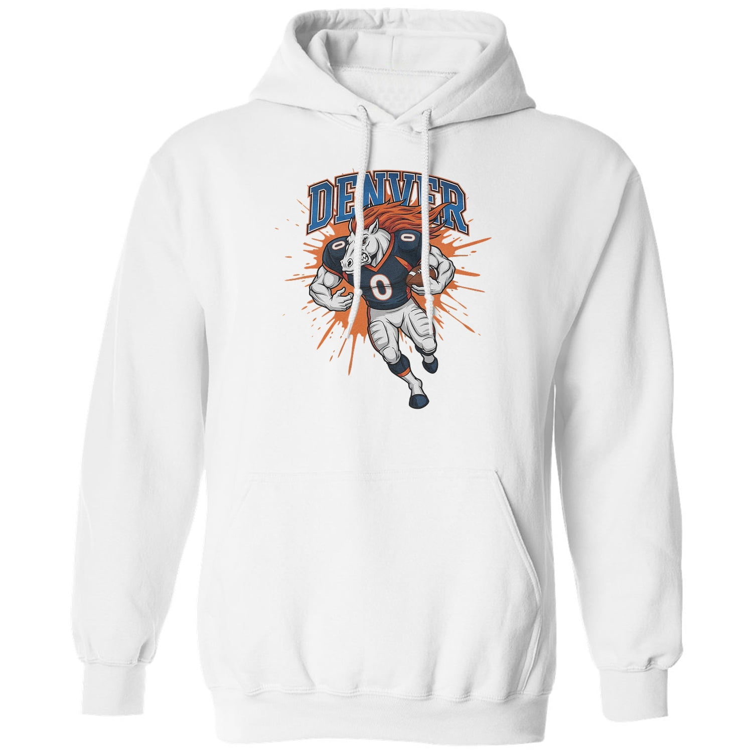 Animated Bronco Inspired Denver - Sports Fans Gift Unisex Hooded ...