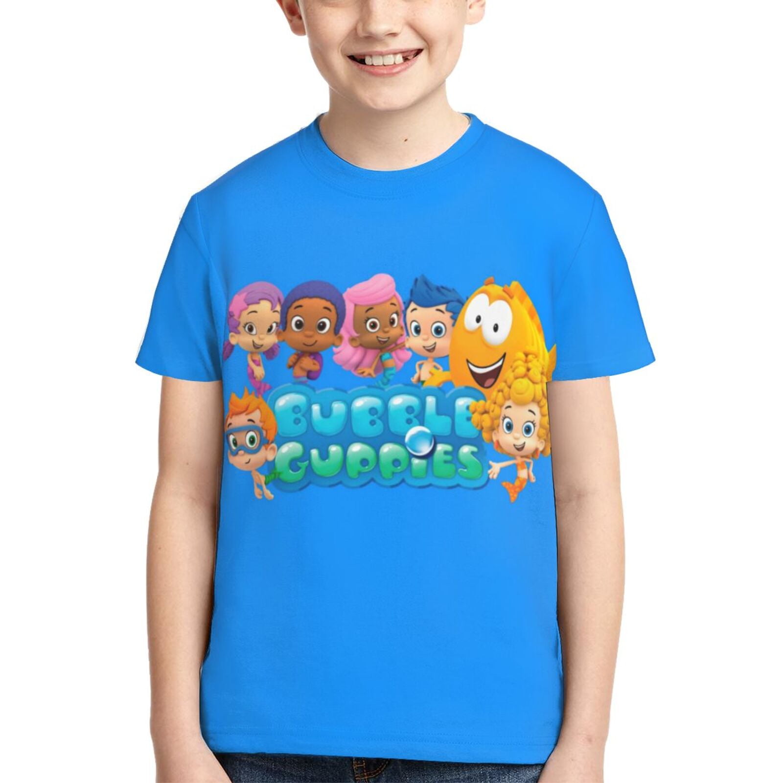 Animated Bubble Guppies Teen T-Shirt Crewneck Short Sleeve Double-Sided ...