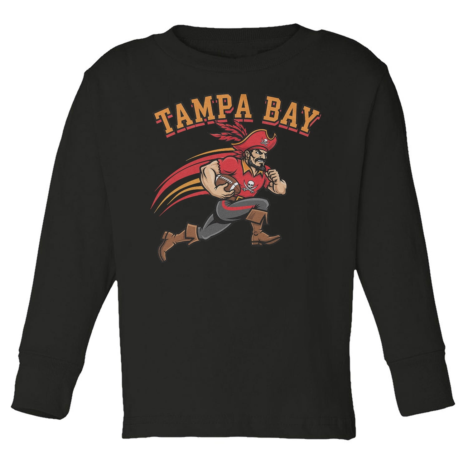 Animated Buccaneer Inspired Tampa Bay - Sports Fans Toddler Long Sleeve ...