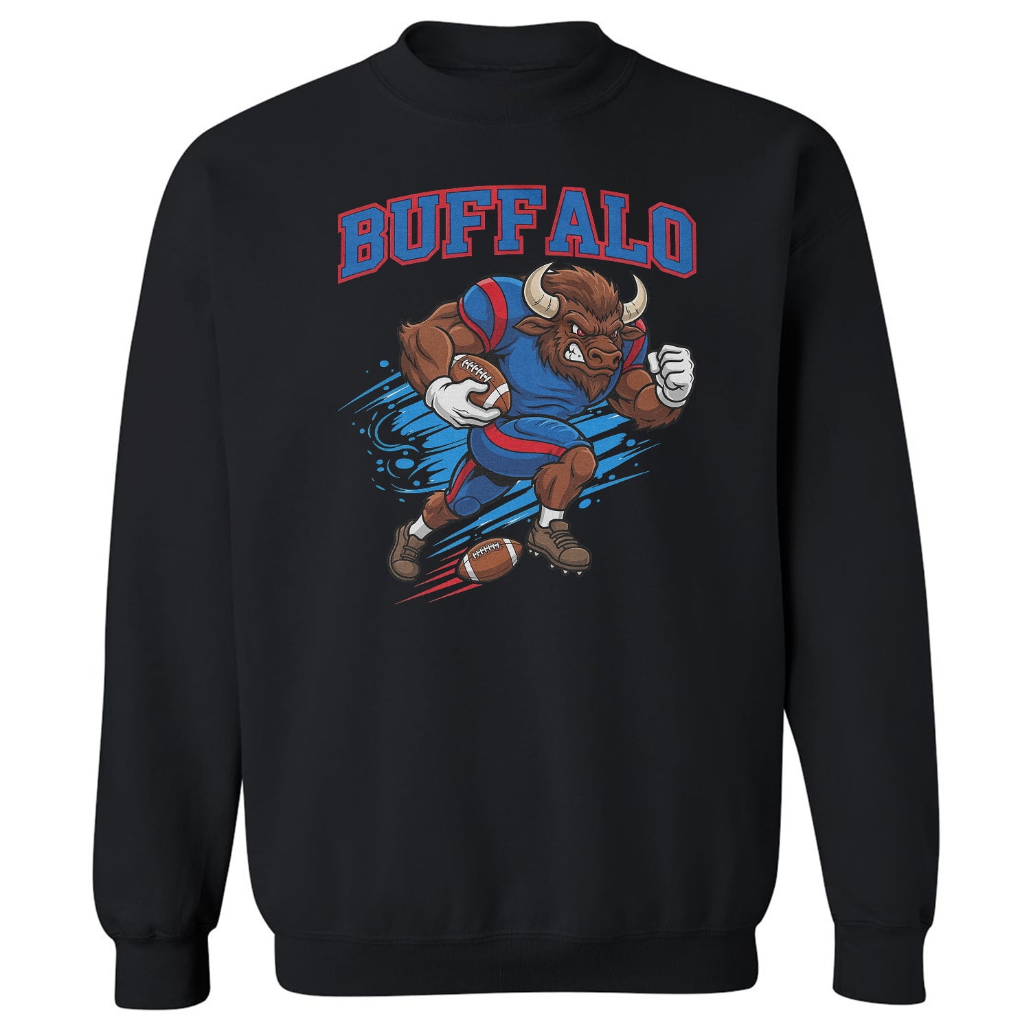Animated Buffalo Inspired - Football Fans Tribute Unisex Crewneck ...