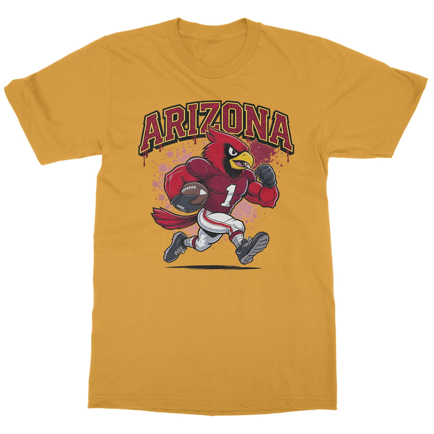 Animated Cardinal Inspired Arizona - Football Fans Unisex T-Shirt (Gold ...