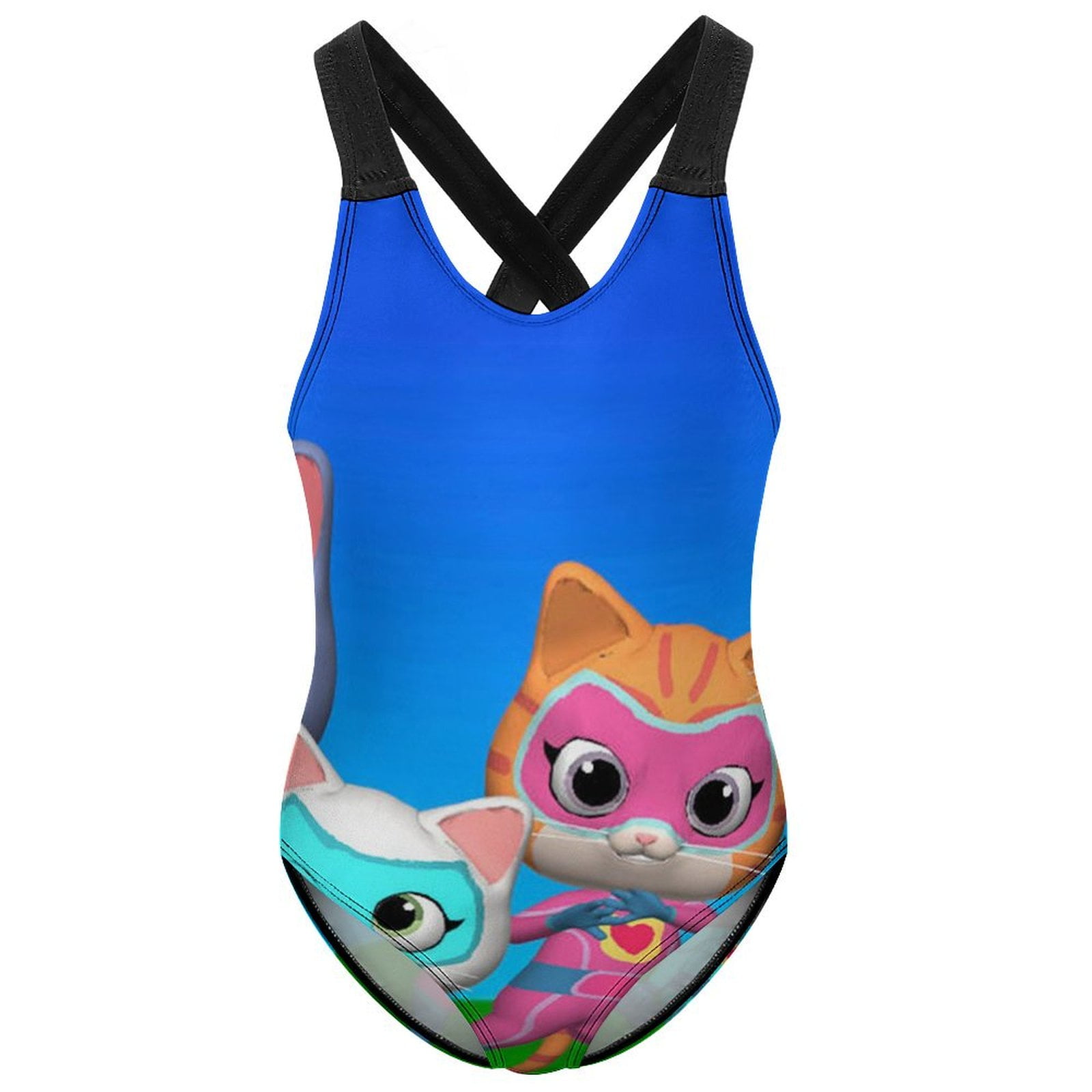 Animated Cat Superkitties Children's One-piece Swimsuit Summer Girl's ...