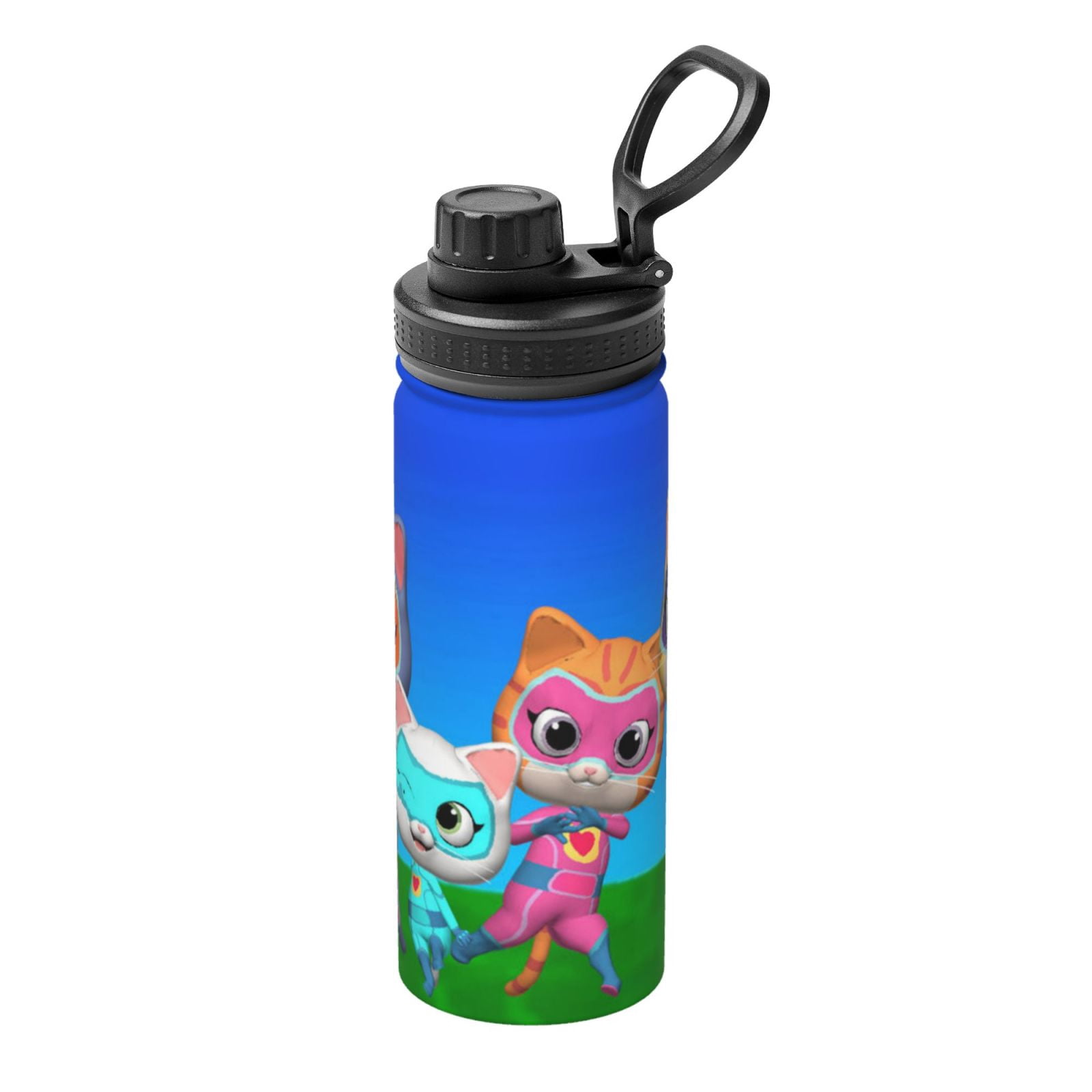 Animated Cat Superkitties Unisex Sports Insulated Water Bottles Kettle ...