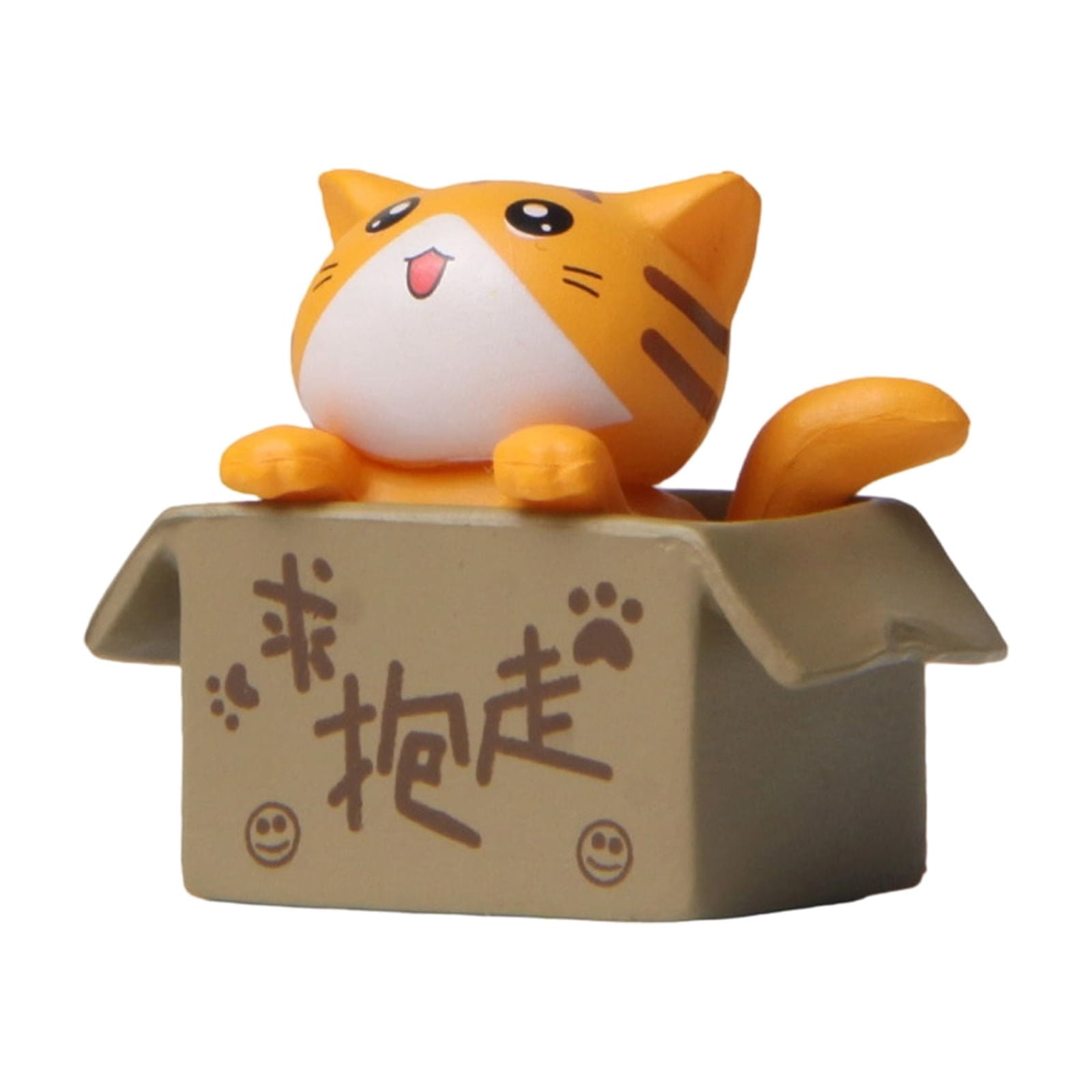 Whimsical PVC Cats Figurine with Expressive Eye Lovely Car Accessory ...