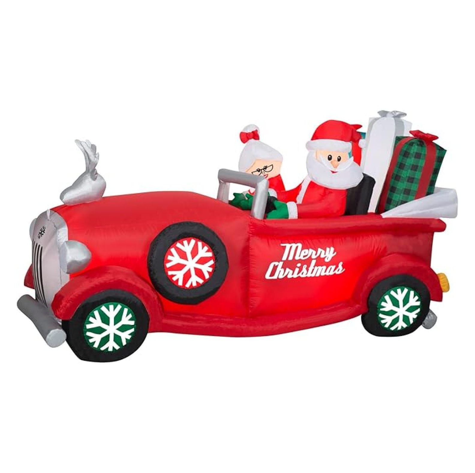 Animated Christmas Inflatable Santa and Mrs. Claus in Red Car, 4 ft ...