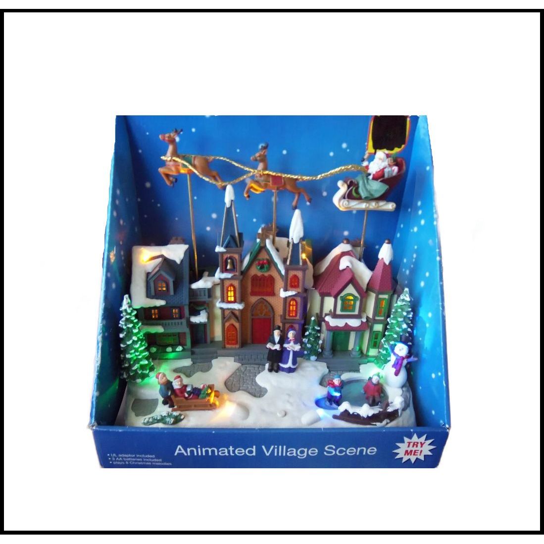 Animated Christmas Village Scene Plays 8 Christmas Melodies - Walmart.com