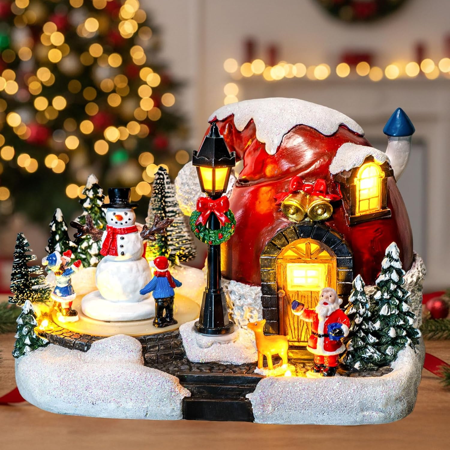 Animated Collection Figurines Musical Christmas Snowman, Santa Claus ...