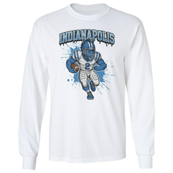 Animated Colt Inspired Indianapolis - Sports Fans Long Sleeve T-Shirt ...