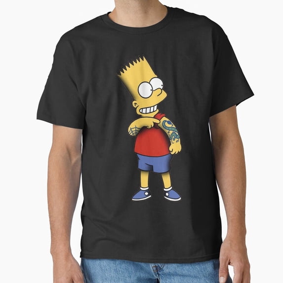 Animated Comedic Son Parody Character Eating Donut Skateboard Art Tee T ...
