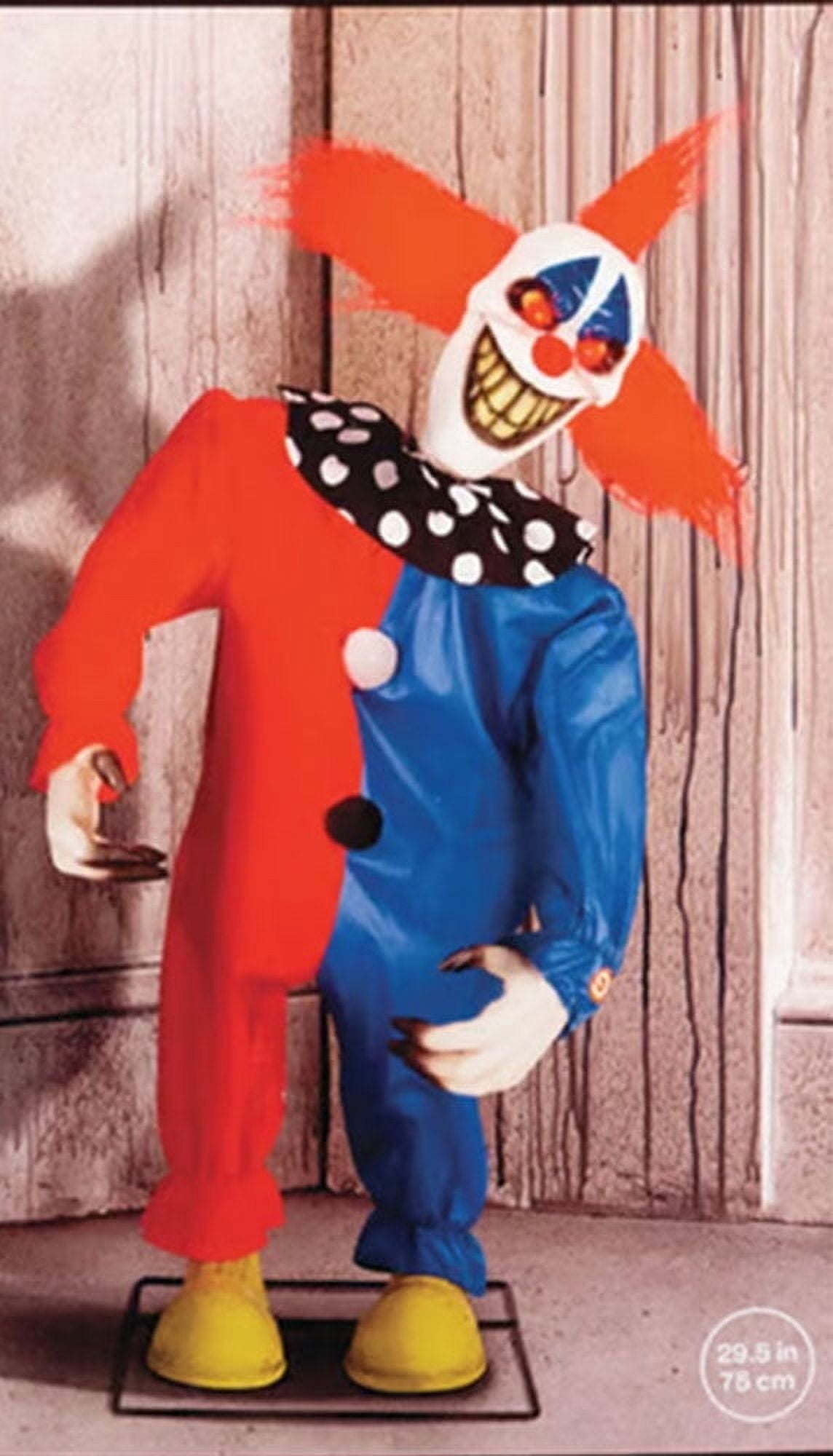 Spooky Village Animated Creepy Clown Prop – 29.5" Halloween Decoration ...