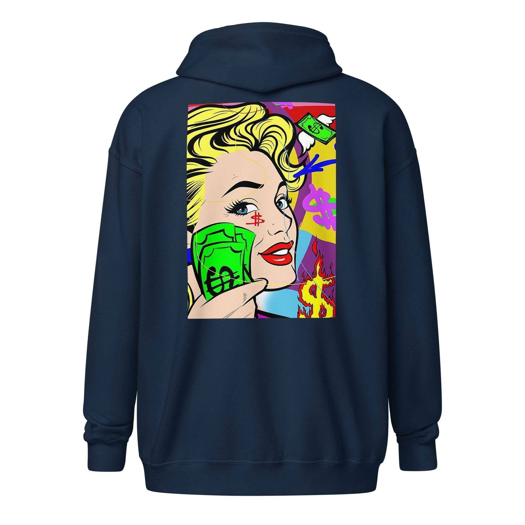 Animated Currency Zip Up Hoodie - Walmart.com