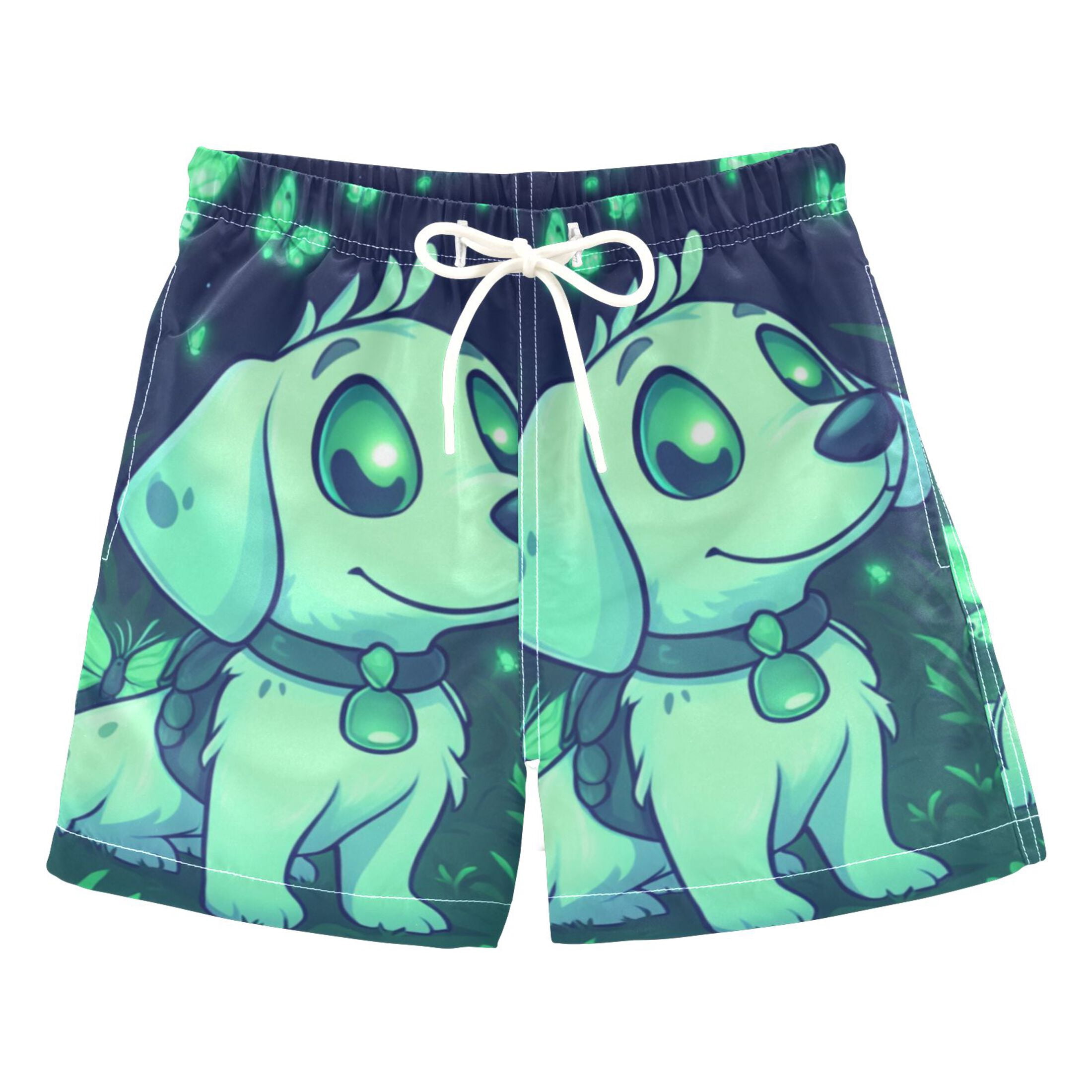 Animated Dog Swim Trunks Quick Dry Beach Pool Board Shorts Lightweight ...