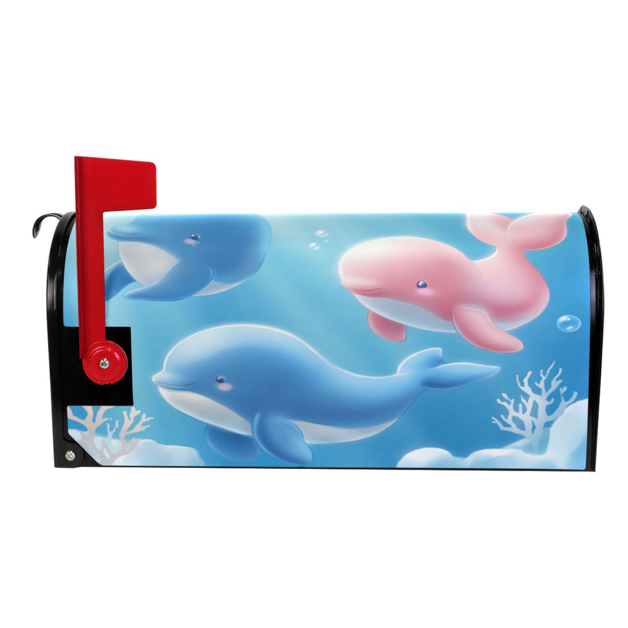 Animated Dolphin Magnetic PVC Mailbox Cover, 25.4" x 20.7" Large ...