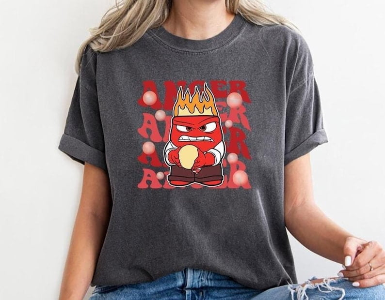 Animated Emotion Graphic Cotton T-Shirt Featuring Anger Character from ...