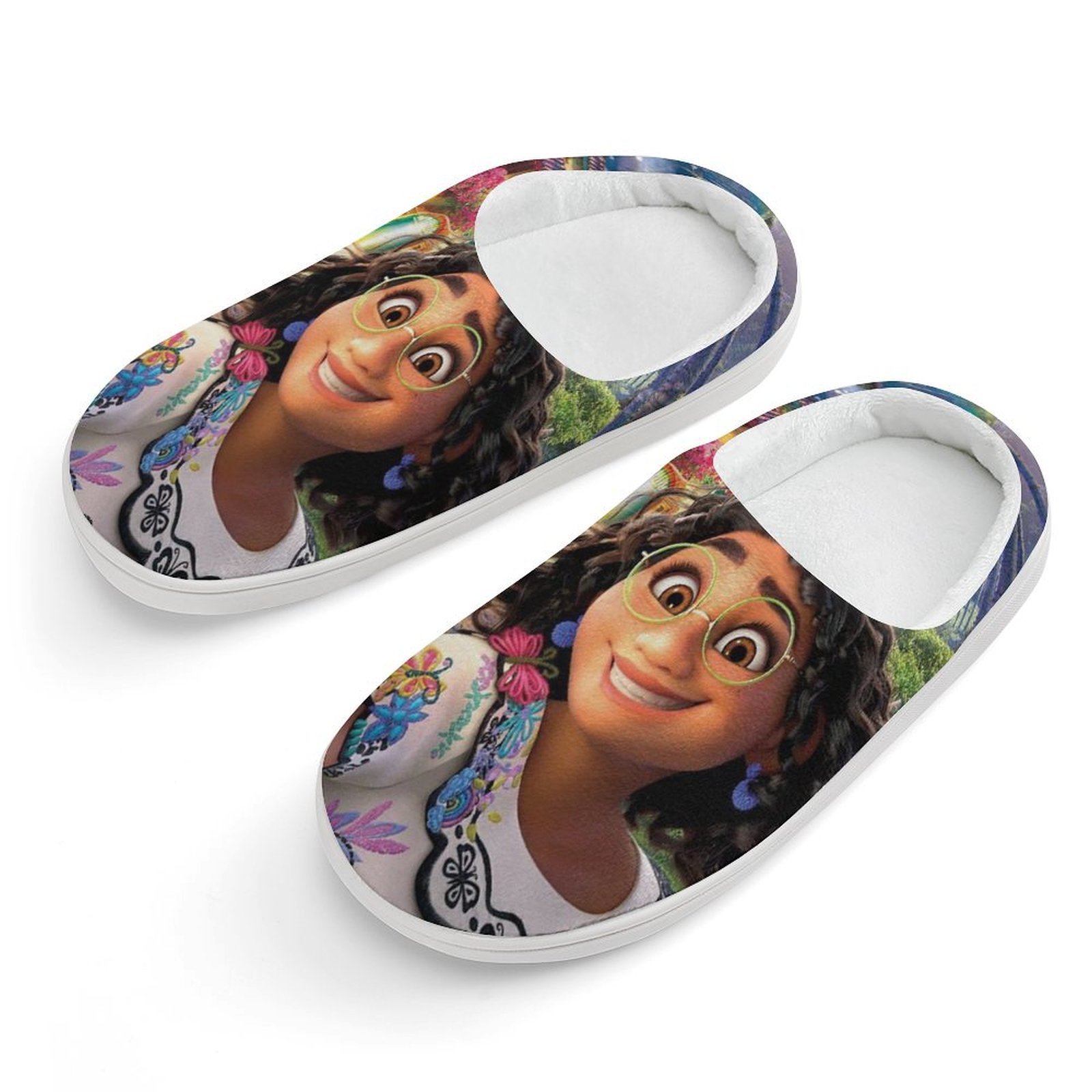 Animated Encanto Kid's Cotton Slippers Winter Warm Soft Plush Slippers ...