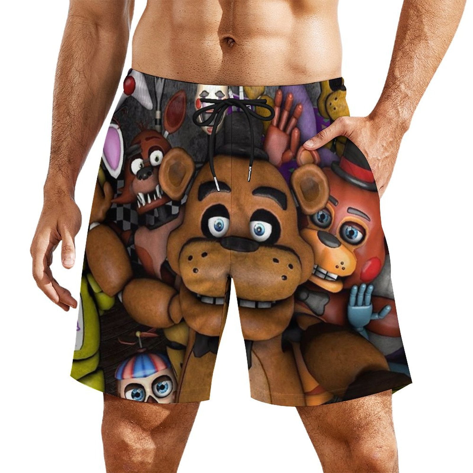 Animated Five Nights at Freddy's Men's Board Shorts Swim Trunks Quick Dry Beach Short Summer ...