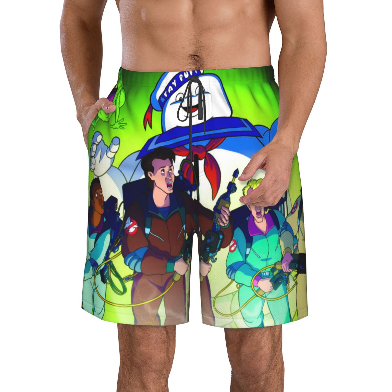 Animated Ghostbusters Men's Beach Shorts Swim Trunks Casual Quick Dry ...