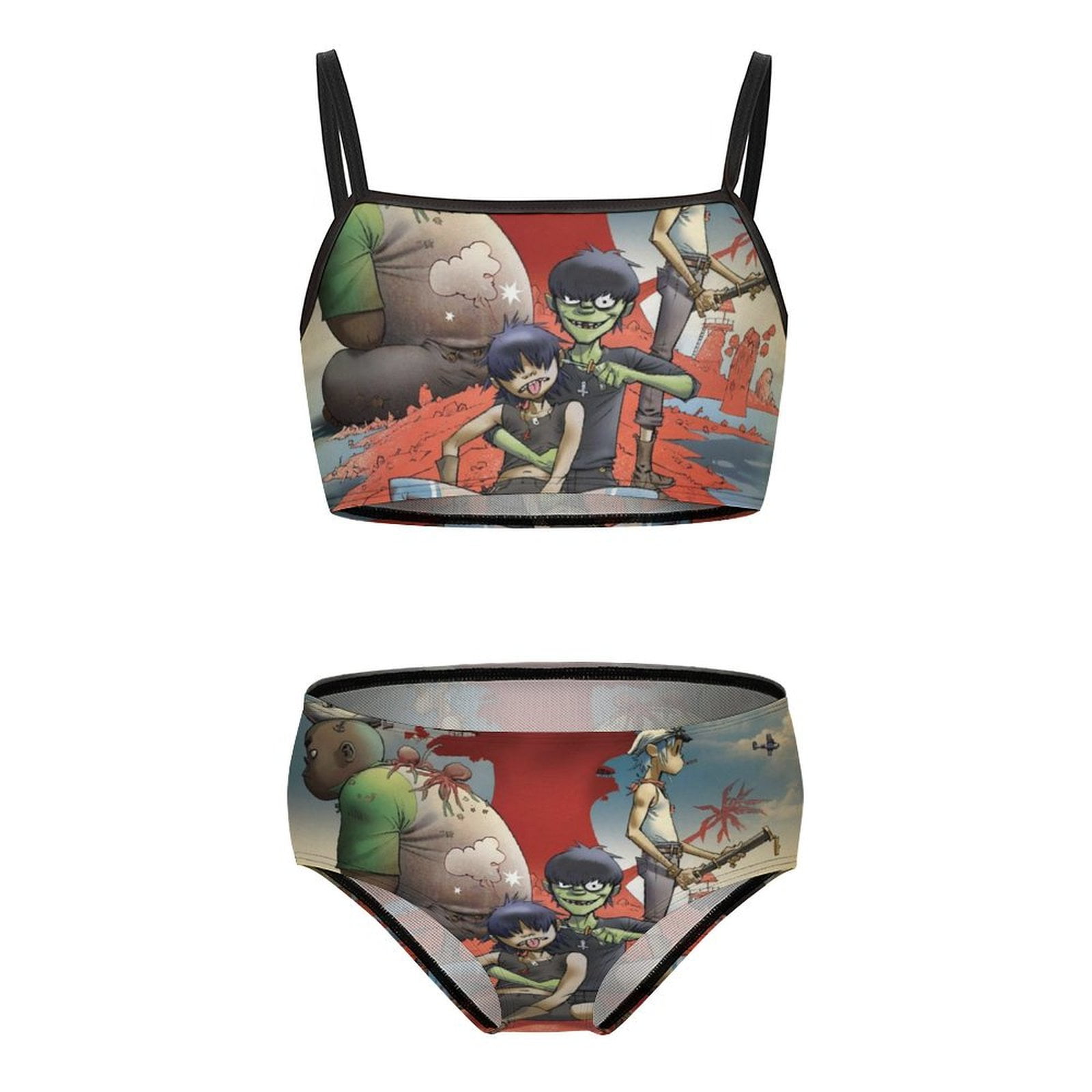 Animated Gorillaz Children's Swimsuit Girls Swimwear 2 Piece Bikini ...