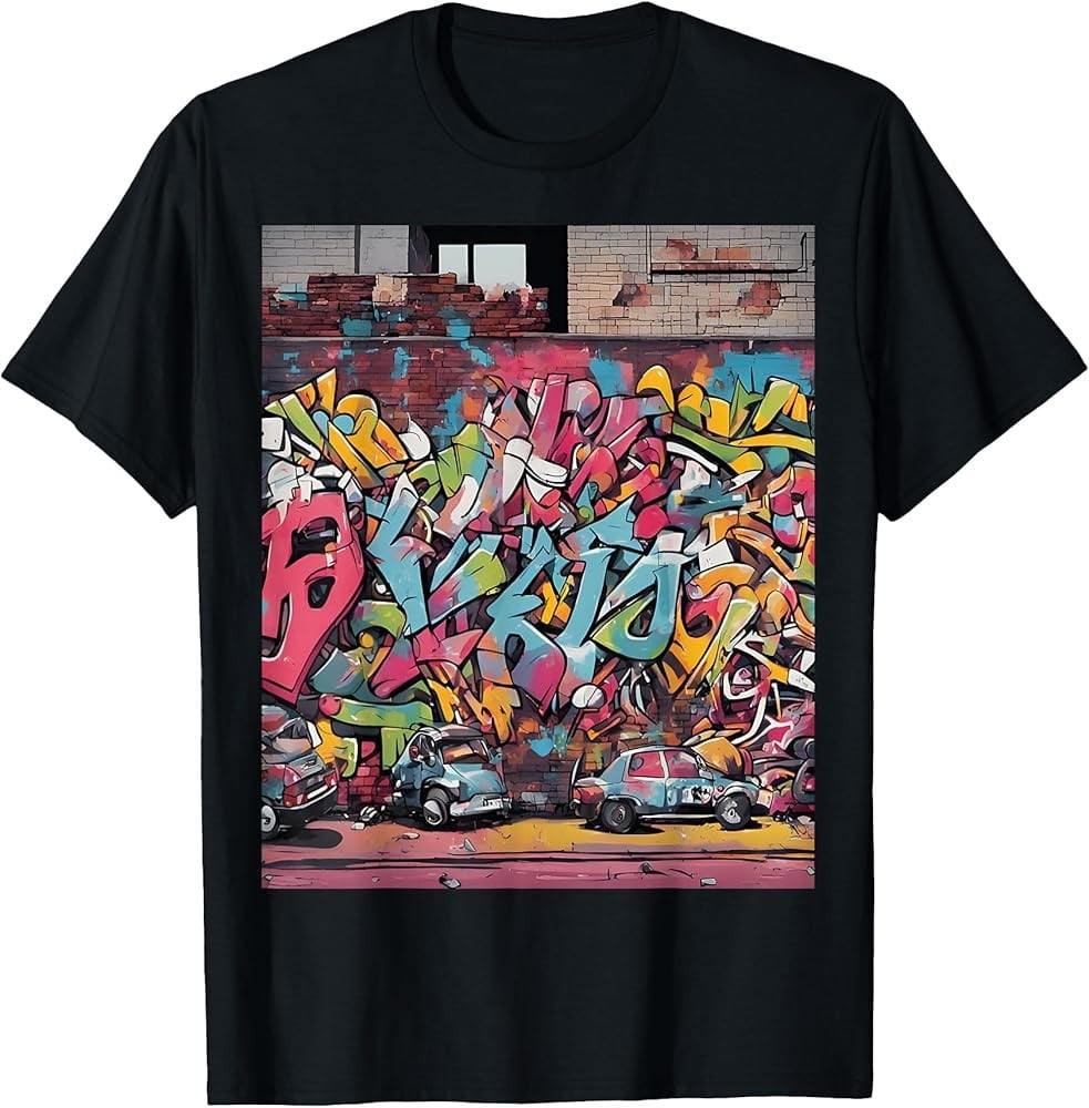 Animated Graffiti Scene Urban Art T-Shirt - Walmart.com