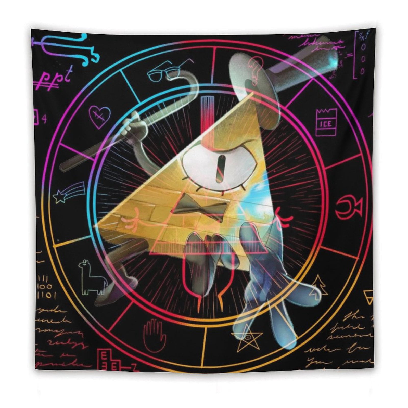 Animated Gravity Falls Bill Cipher Tapestry Luxury Wall Hanging Tapestries Decor Aisle Mural ...