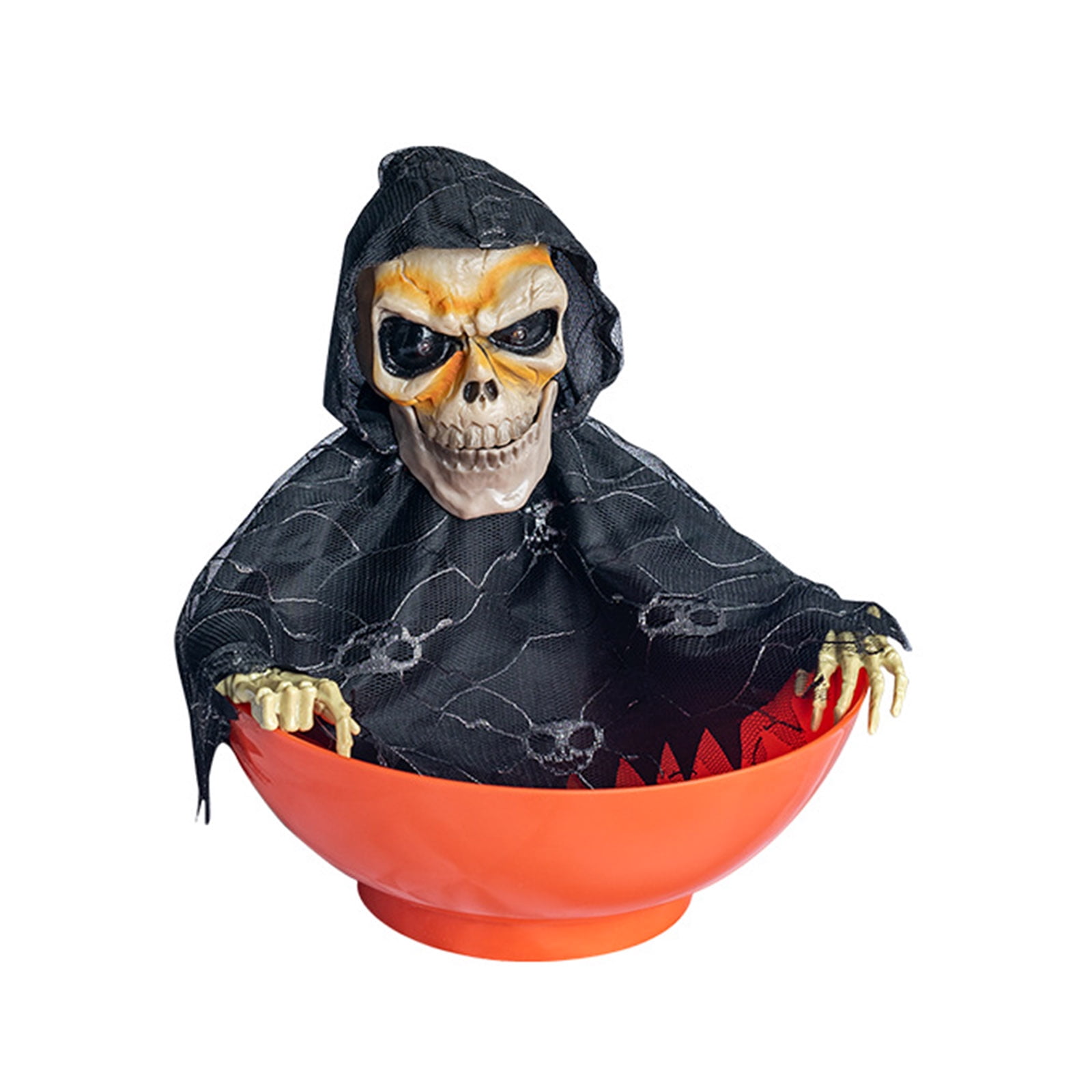Animated Halloween Candy Bowl Holder with Screaming Skull and ...