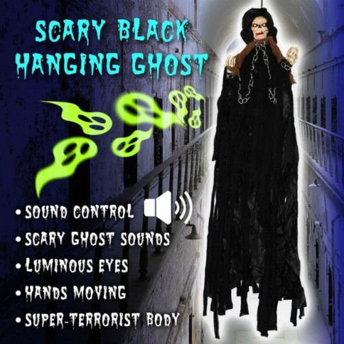 Animated Halloween Hanging Prop Decoration Haunted House 4.3' Ghost ...