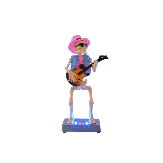 Animated Halloween Skull Guitarist Decoration, Light Up Musical Dancing ...
