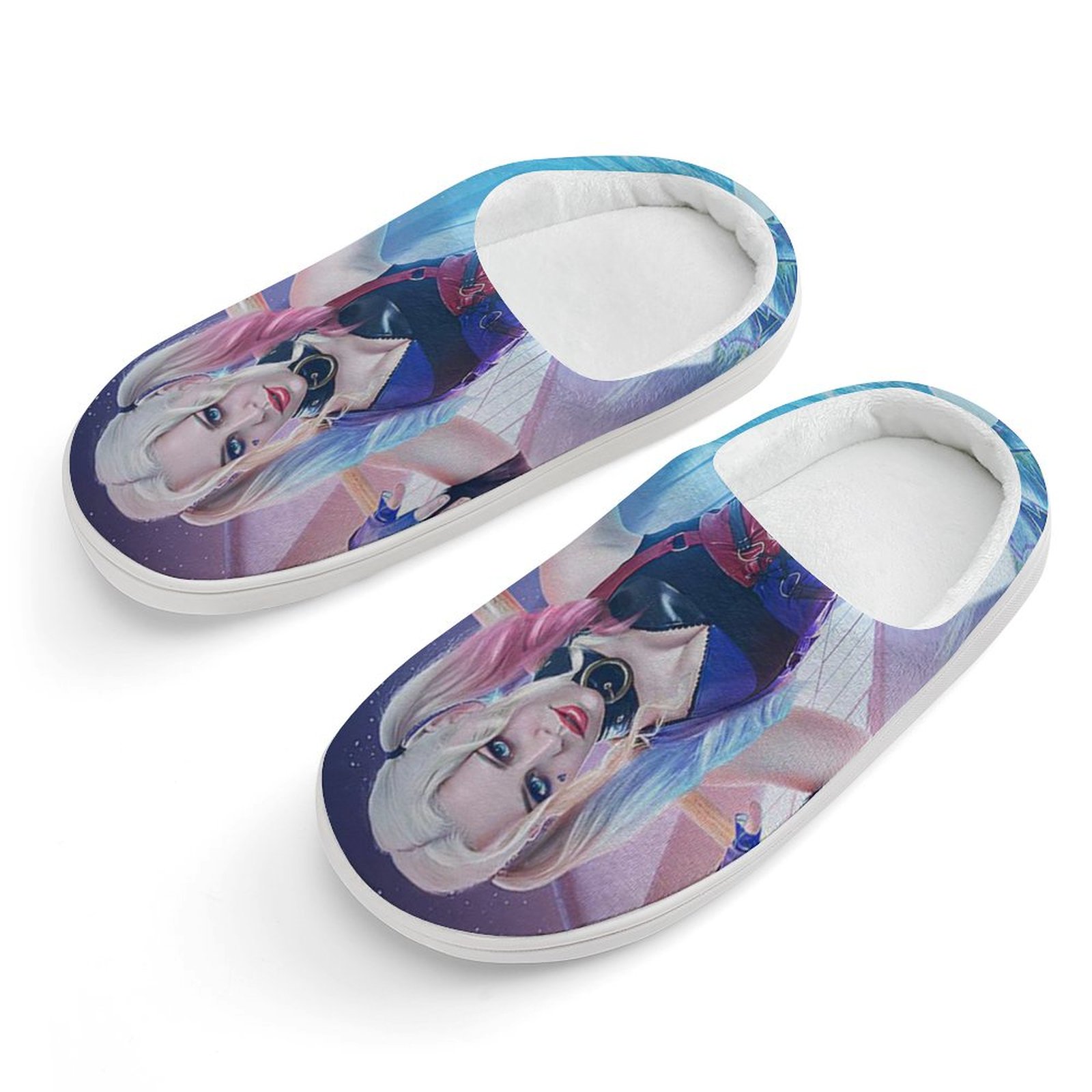 Animated Harley Quinn Kid's Cotton Slippers Winter Warm Soft Plush ...