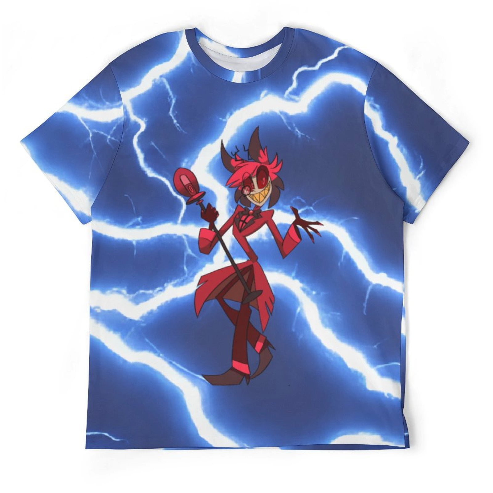 Animated Hazbin Hotel Alastor Unisex Short Sleeve T Shirt Daily Novelty 3D Printed T-Shirts Soft ...