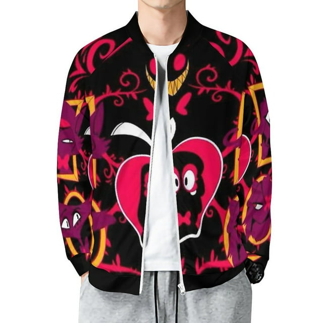 Animated Hazbin Hotel Fashion Jacket Mens Windbreaker Coat Lightweight ...