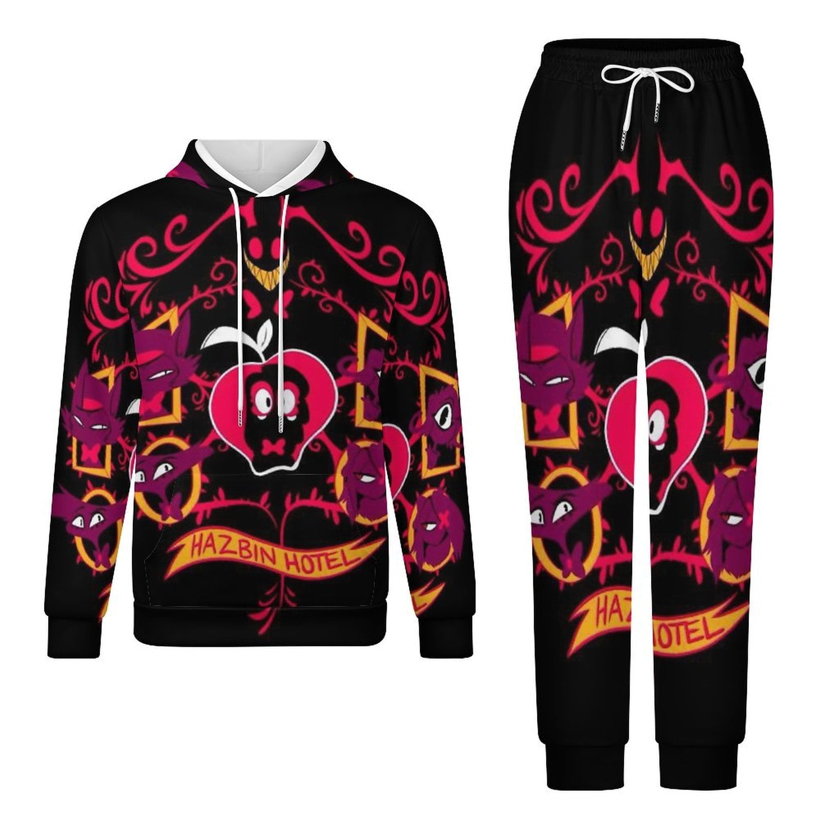 Animated Hazbin Hotel Unisex Hoodies And Sweatpants Set Sweatshirts ...