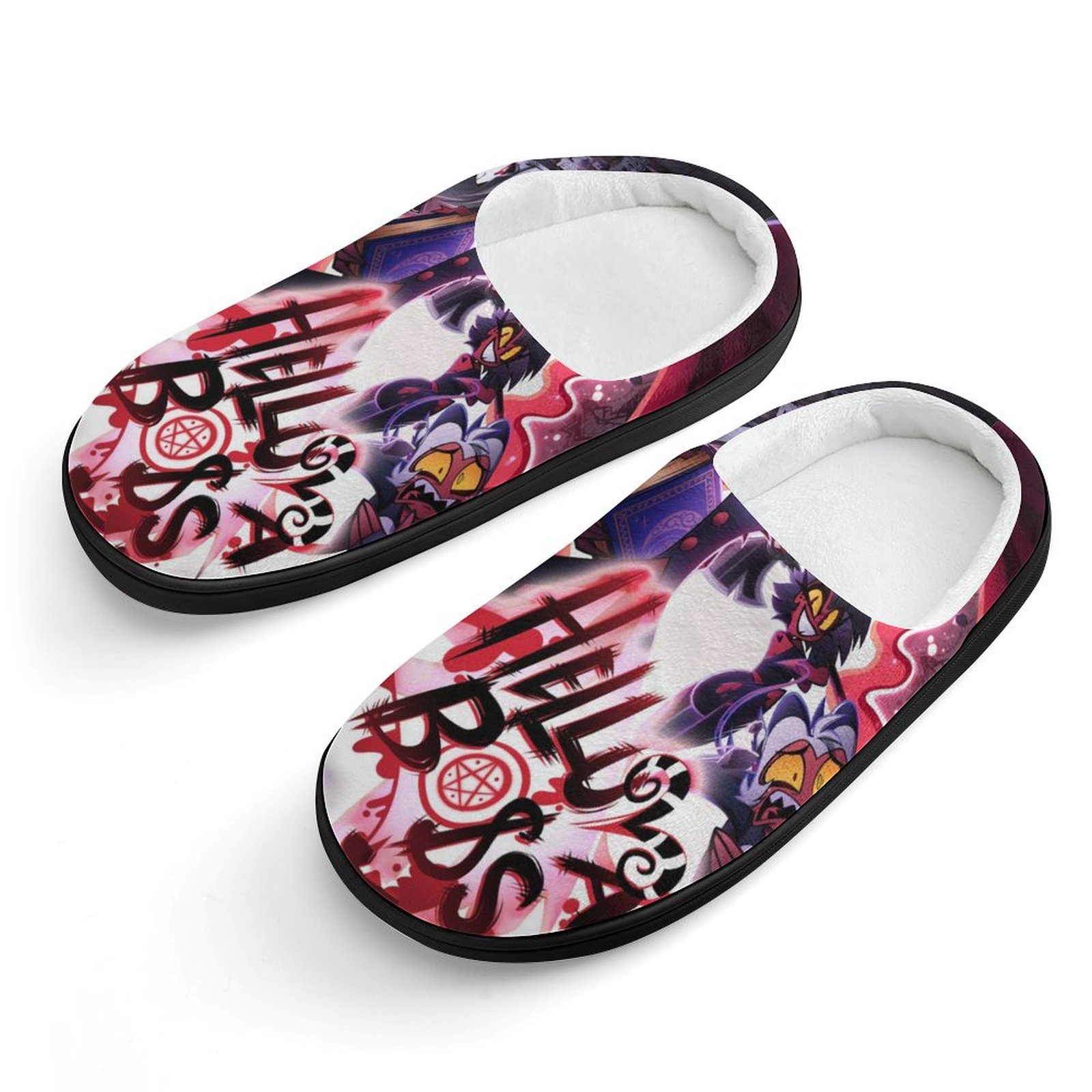 Animated Helluva Boss Soft Plush Slippers for Boys Girls Winter Warm ...