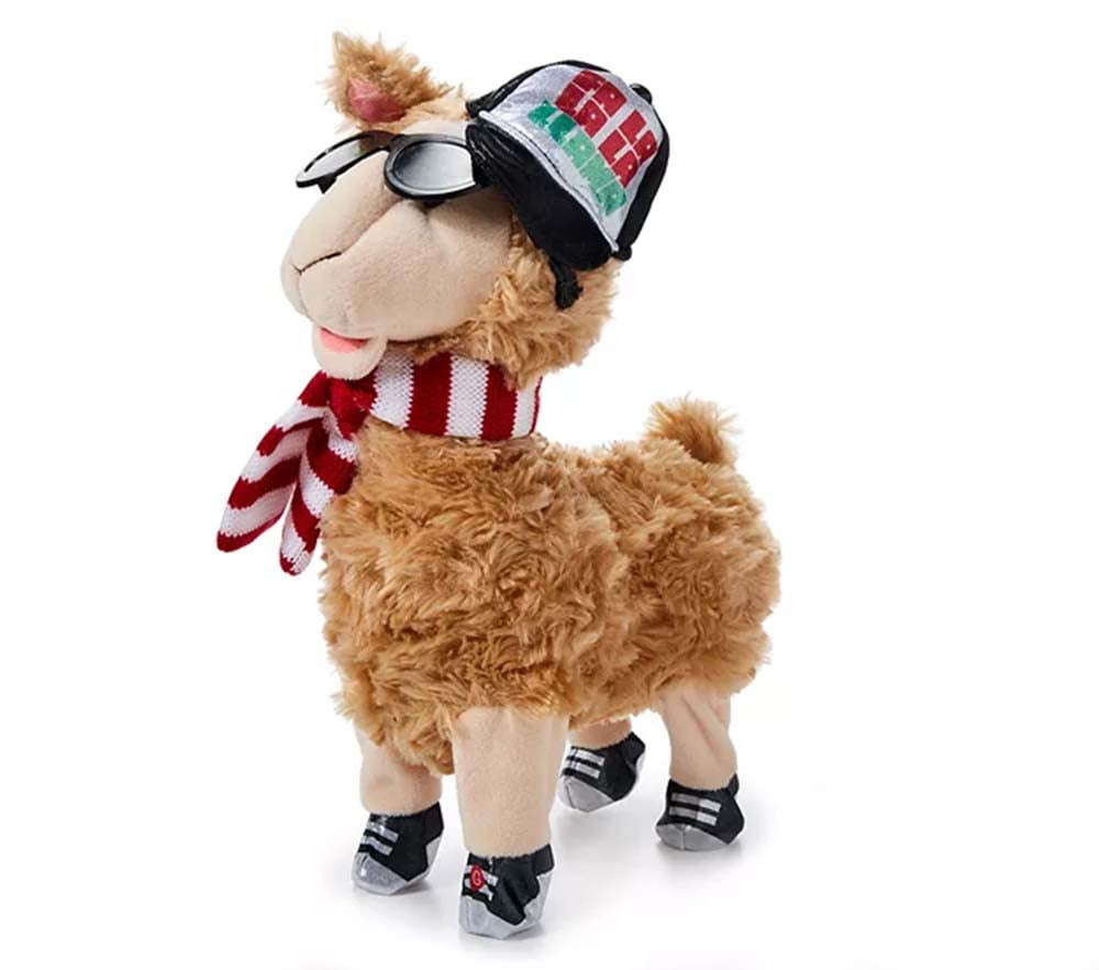 Animated Hip-Hop Llama Plush Stuffed Animal Sings Funny Christmas Rap ...
