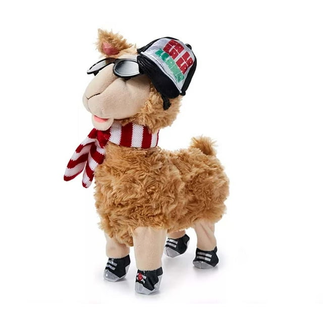 Animated Hip-Hop Llama Plush Stuffed Animal Sings Funny Christmas Rap ...