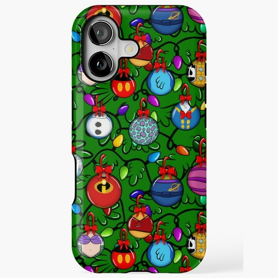 Animated Holiday Baubles Green Festive Pattern Art for iPhone 17 11 12 ...