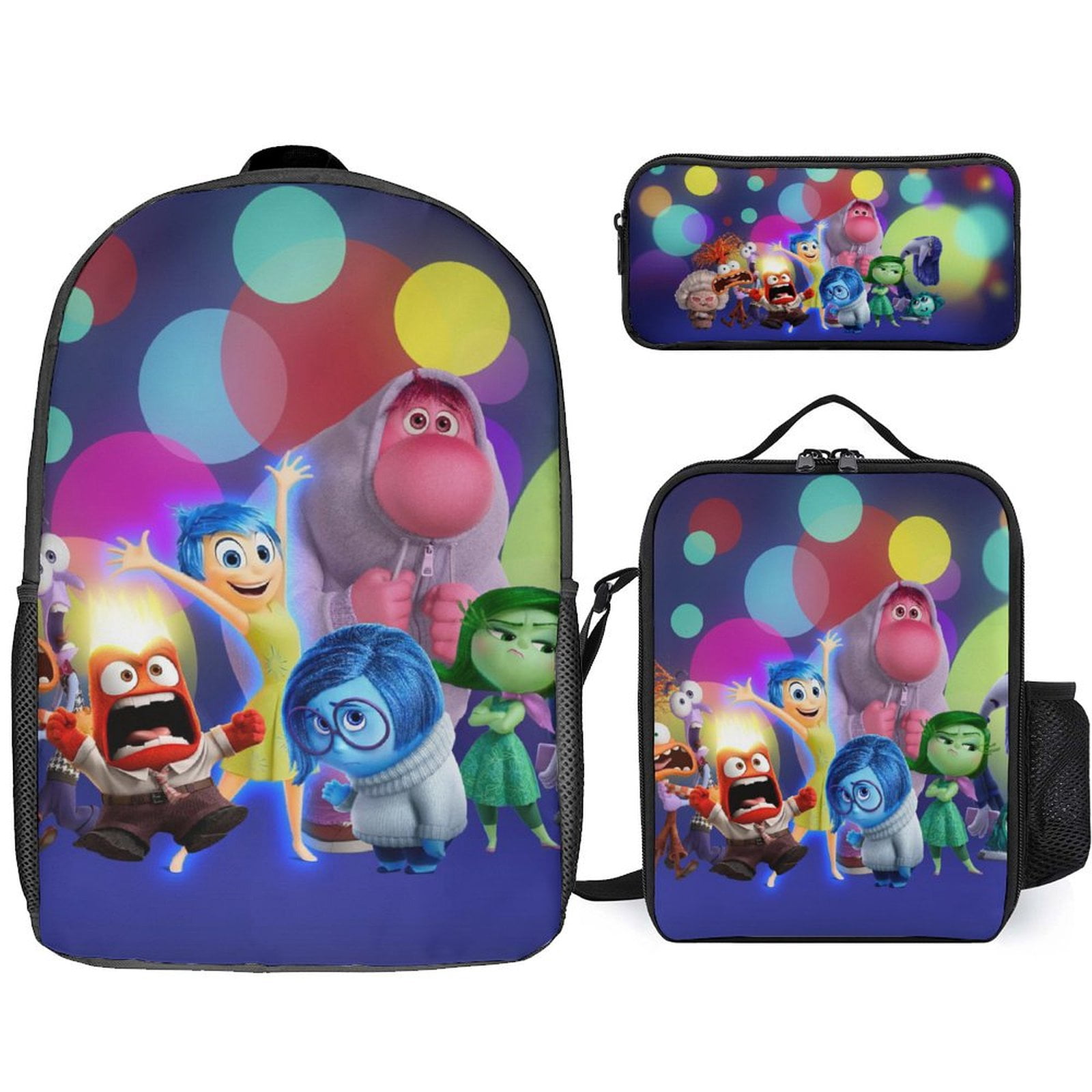 Animated Inside Out Backpack With Lunch Bag Pencil Case Set Schoolbag ...