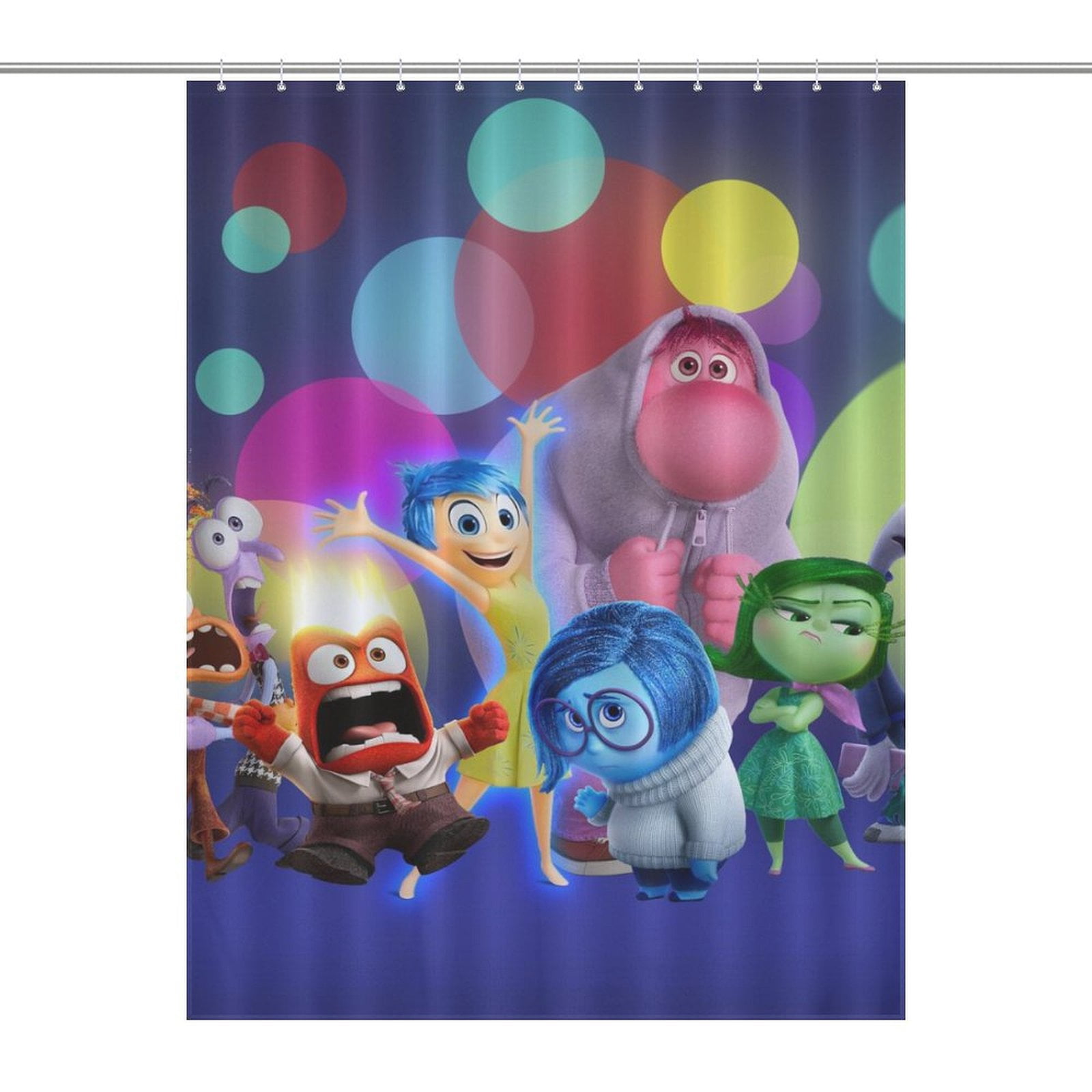 Animated Inside Out Shower Curtain Waterproof Polyester Fabric Bathroom ...