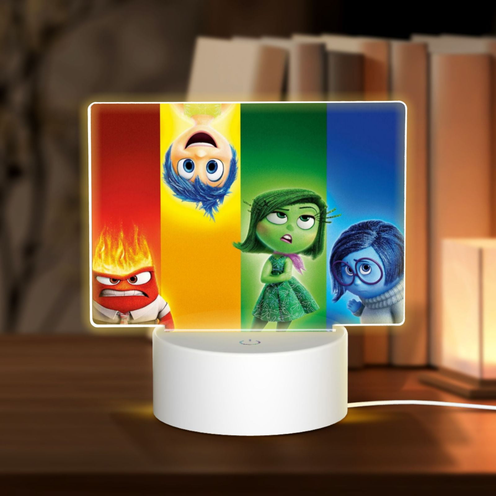 Animated Inside Out Rectangular Acrylic Night Light Adjustable 3 Light ...