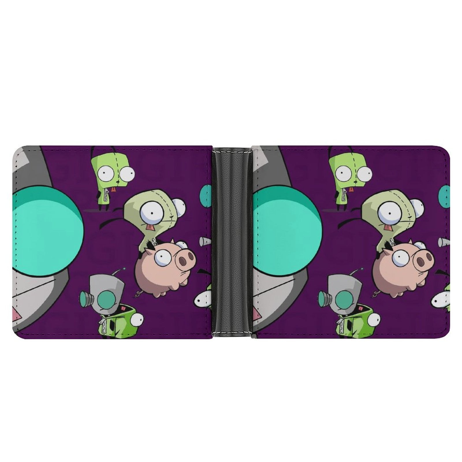Animated Invader Zim PU Leather Bifold Wallet Money Organizers Gift ...