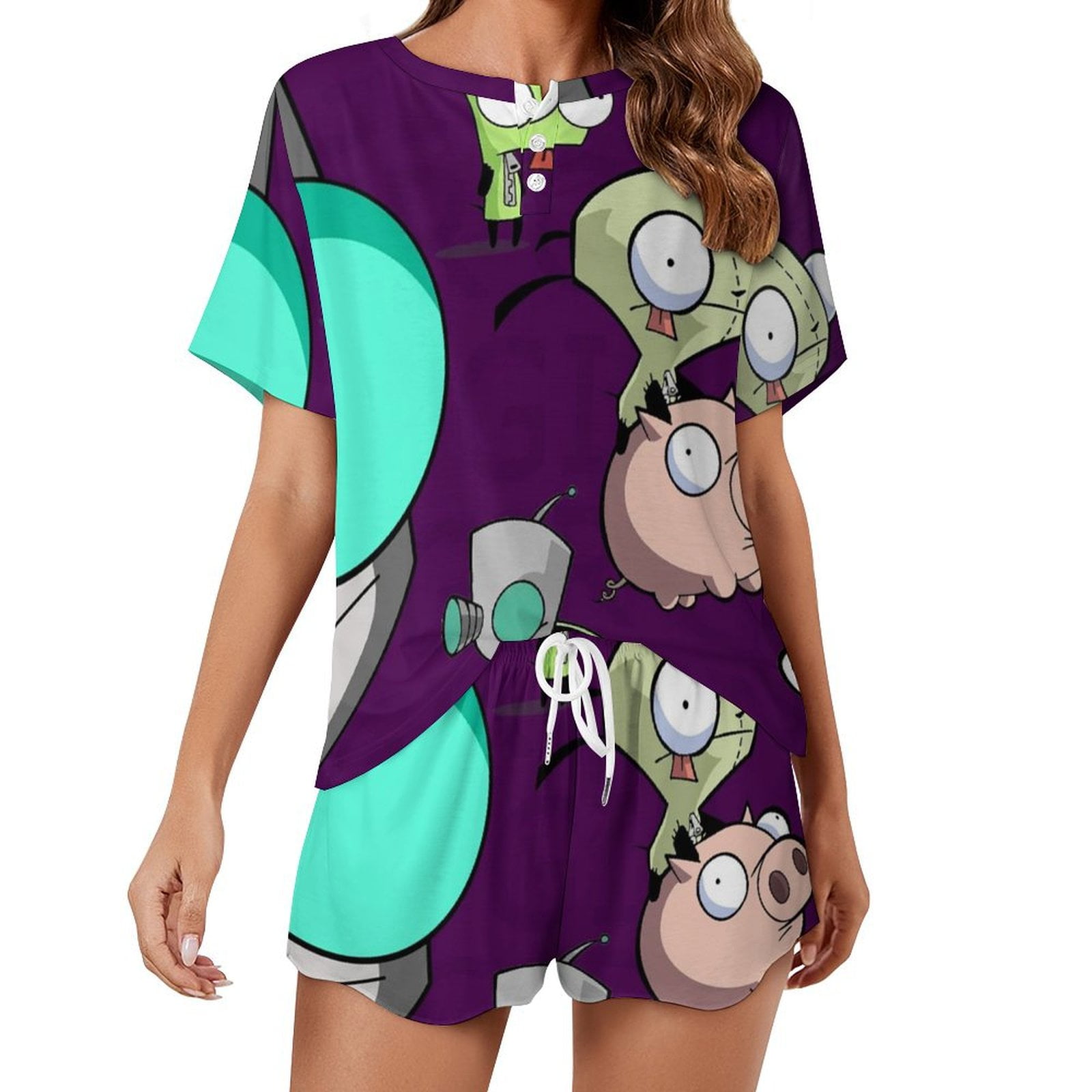 Animated Invader Zim Summer Home Suit For Womens Short-Sleeved Pajama ...