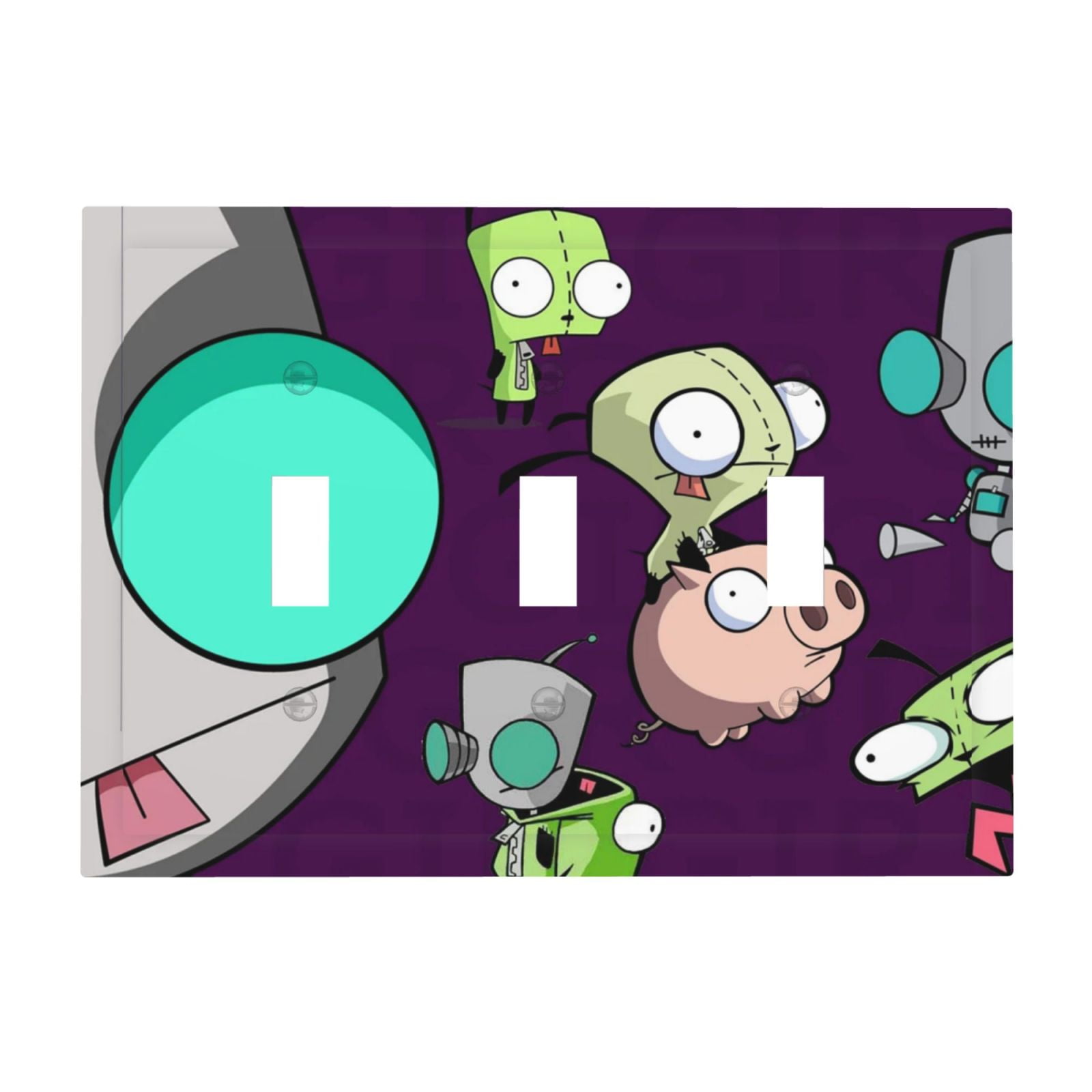 Animated Invader Zim Wall Plate Cover 3 Gang Toggle Decorative Light ...