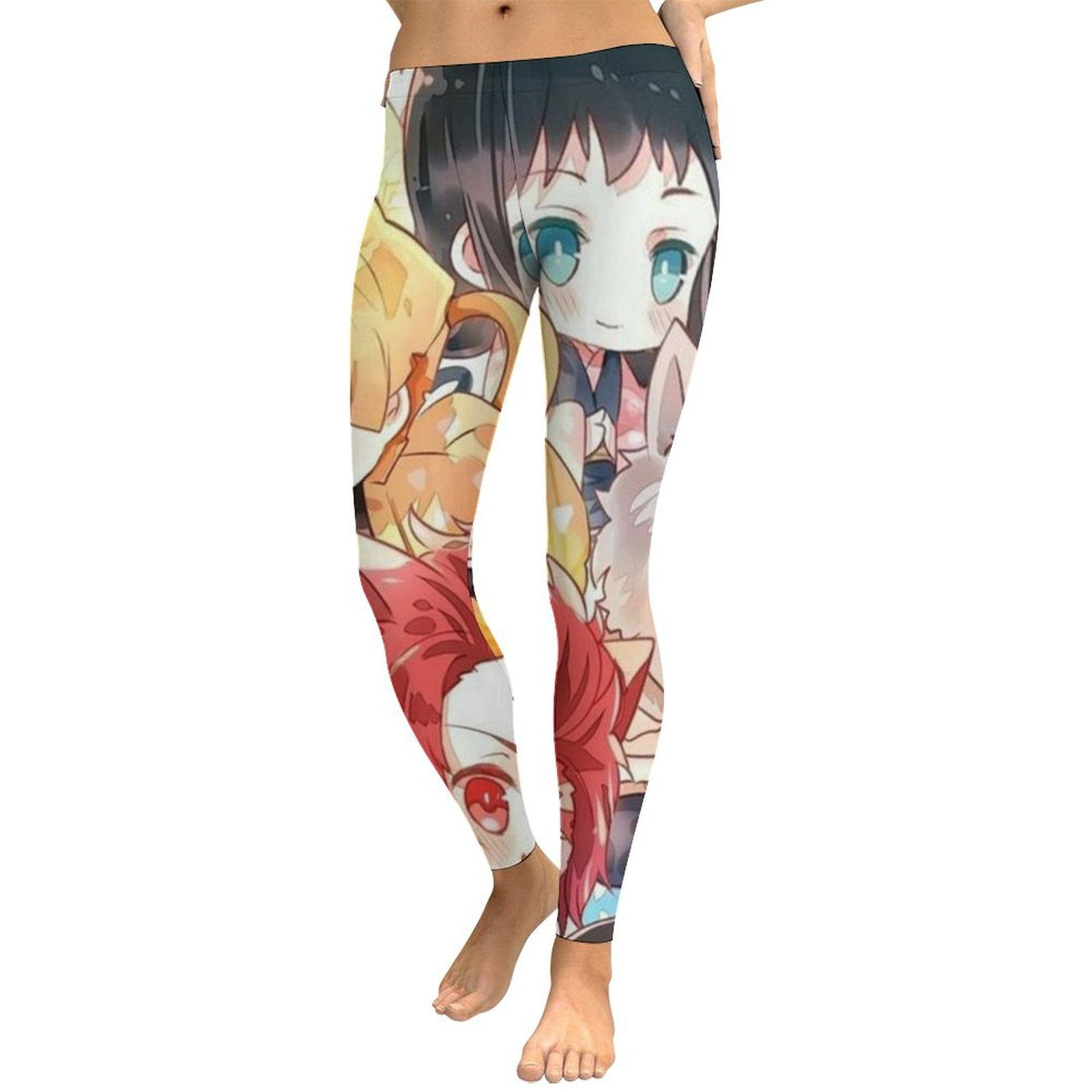 Animated Kimetsu No Yaiba Women's Yoga Pants High Waisted Tummy Control ...