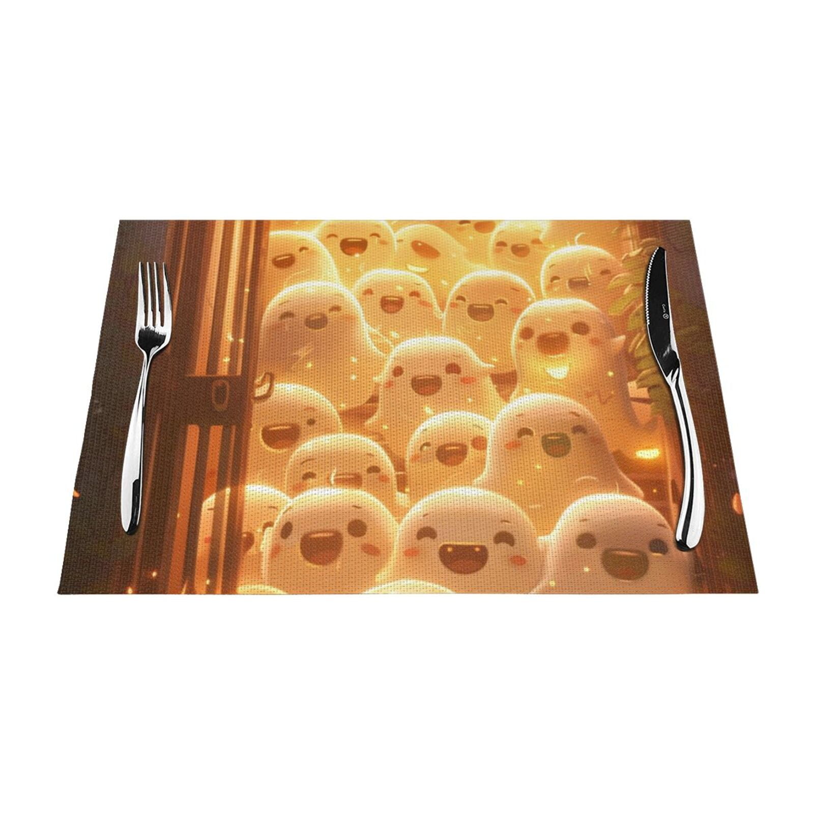 of , Animated in Light Table mat can be wiped, dinner mat set, felt can ...