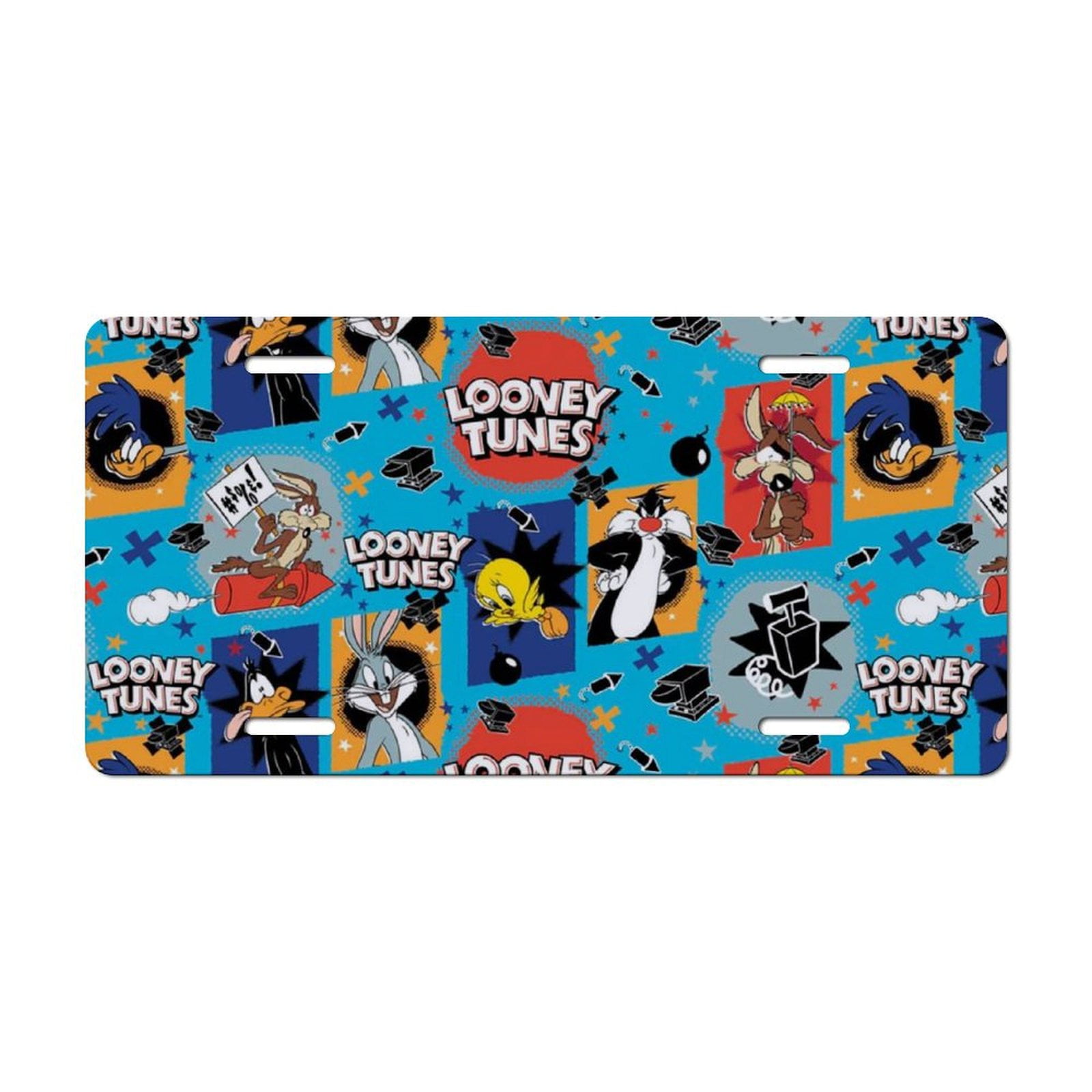 Animated Looney Tunes License Plate Cover Aluminum Novelty Vanity Tag ...