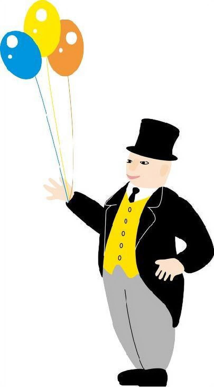 Animated Man Selling Vending Balloons Colored Cartoon Character Wall ...